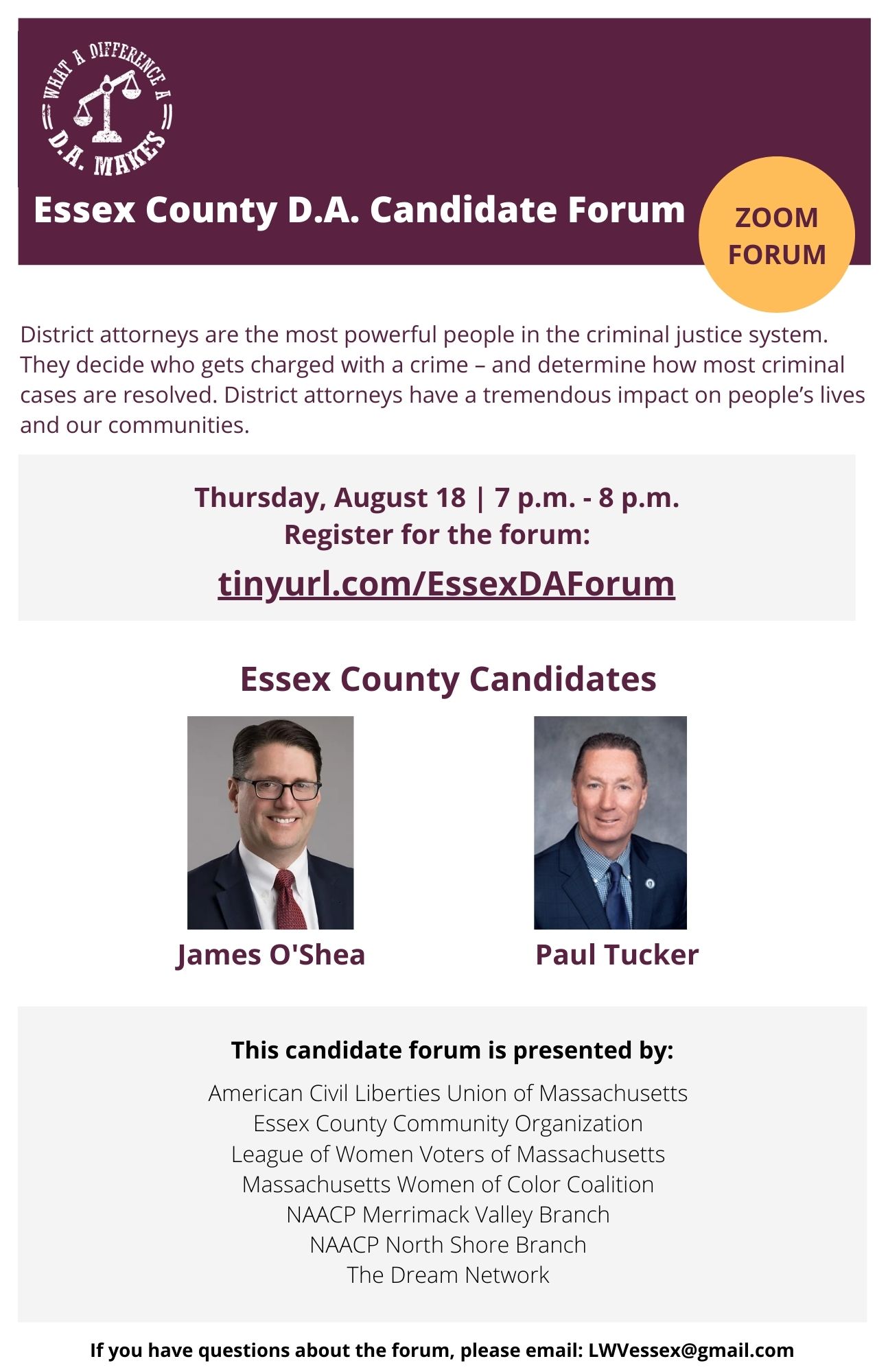 Essex County District Attorney Candidate Forum MyLO Essex County District Attorney Candidate Forum MyLO