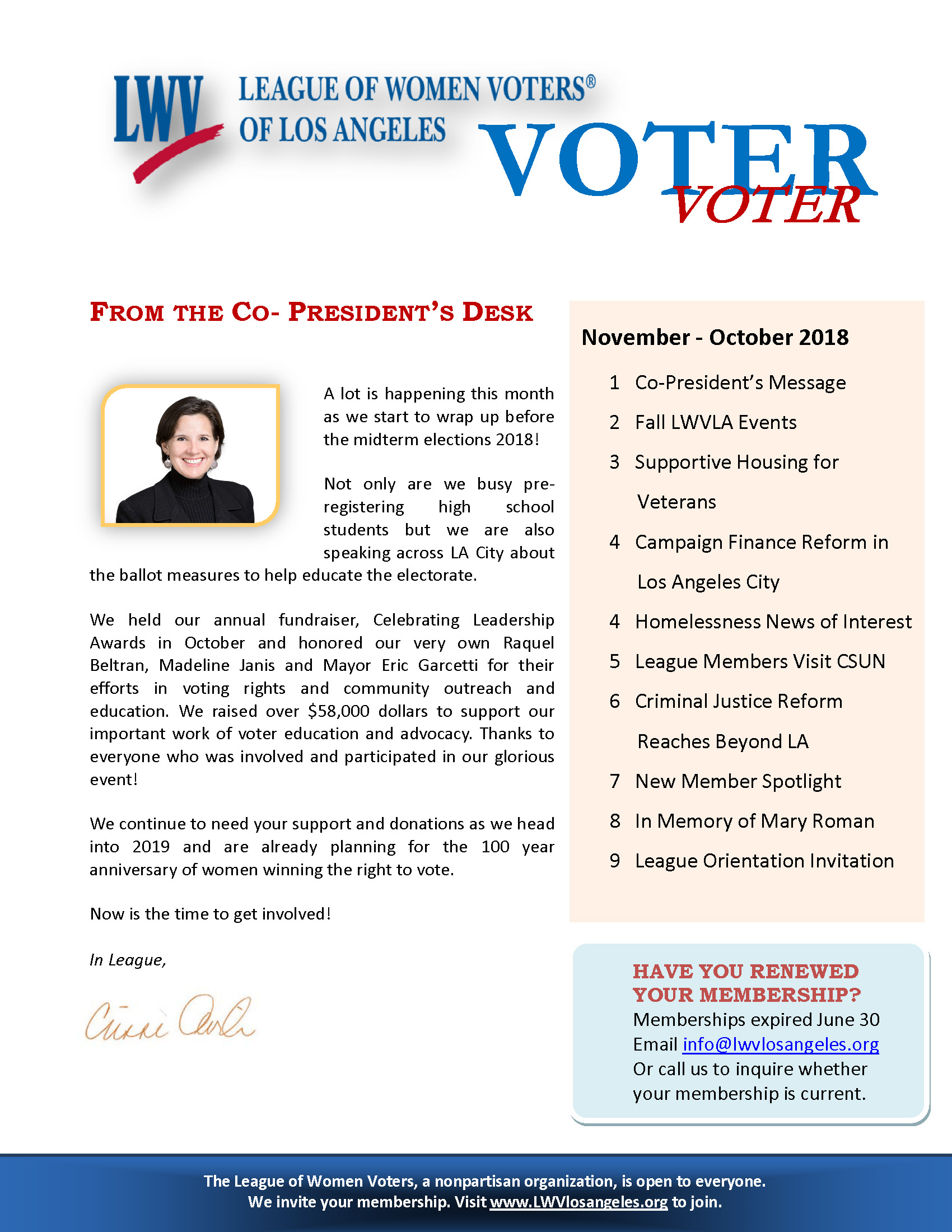 November - December VOTER Newsletter & Monthly Highlights for November ...